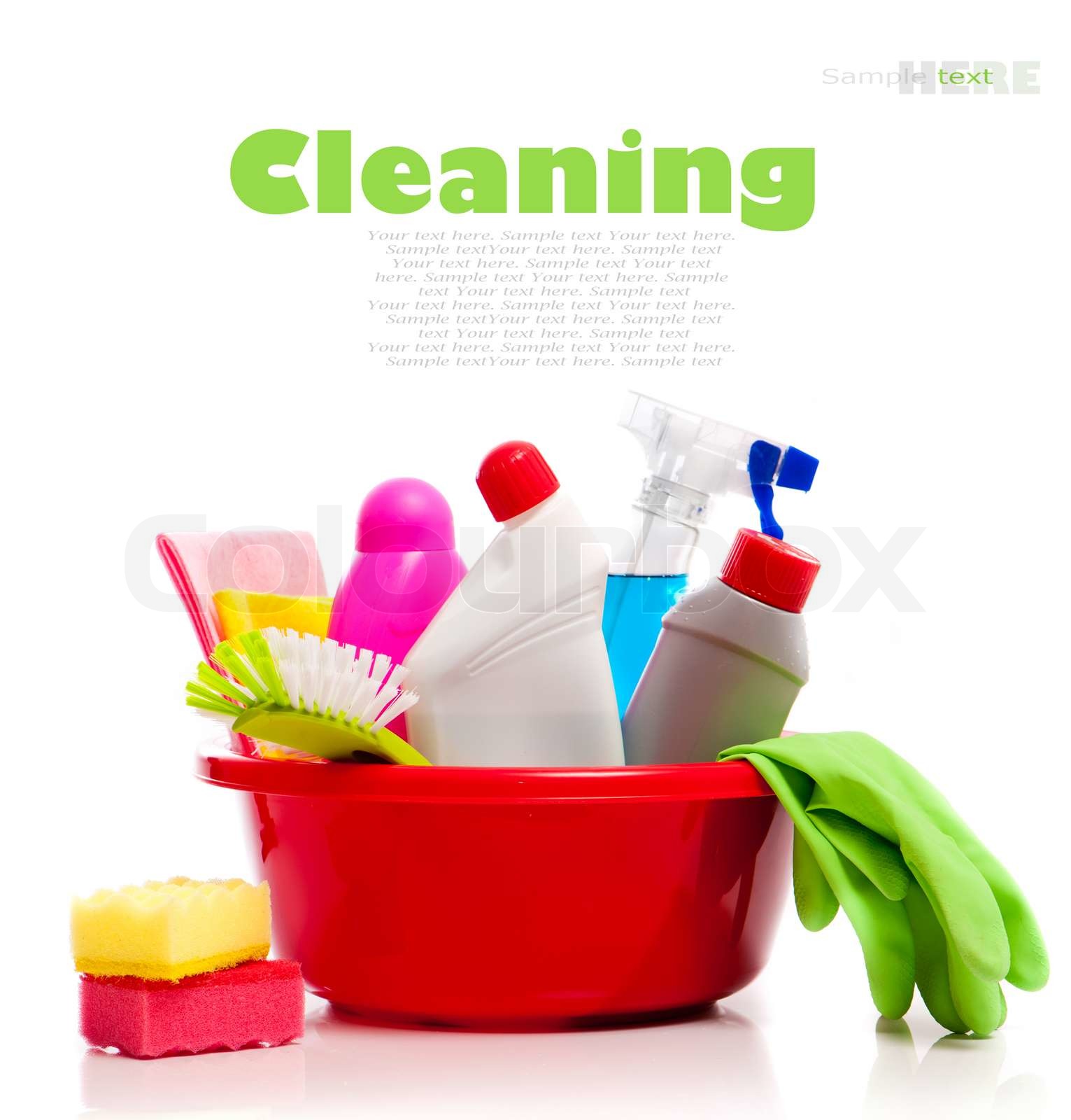 box of cleaning supplies | Stock image | Colourbox