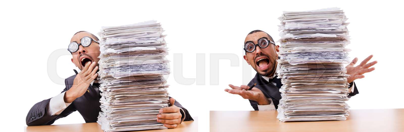 Man with too much work to do | Stock image | Colourbox