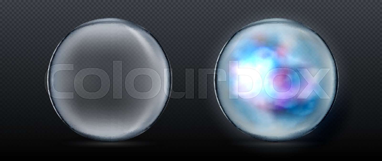 Magical crystal orbs. Glowing magic ball. Vector illustration | Stock ...
