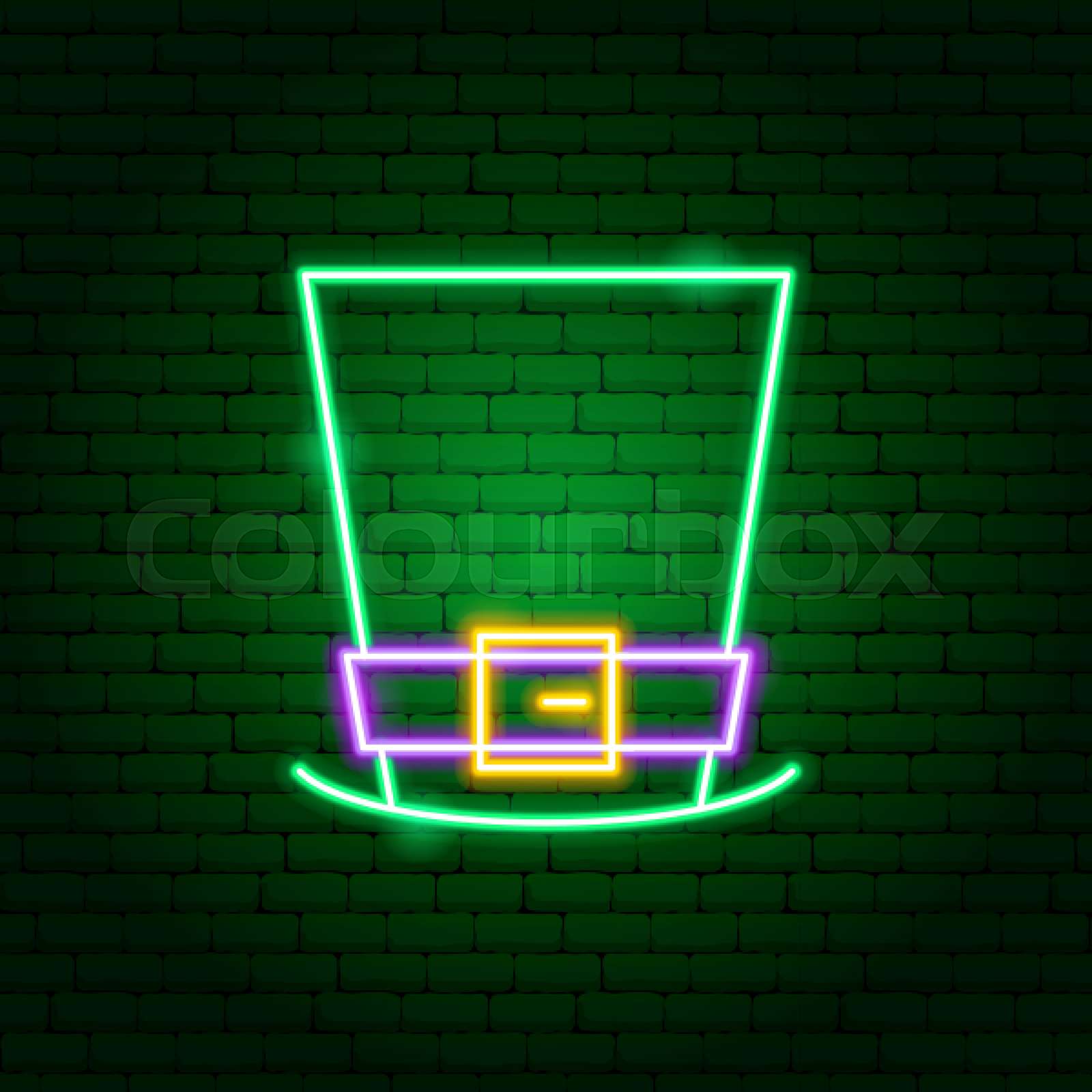 Irishman Hat Neon Sign | Stock vector | Colourbox Irishman Hat Neon Sign | Stock vector | Colourbox