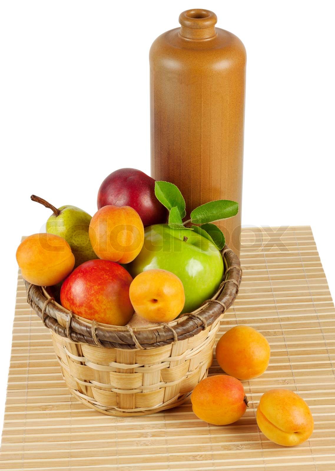 flaske, frugt, drik | Stock foto | Colourbox