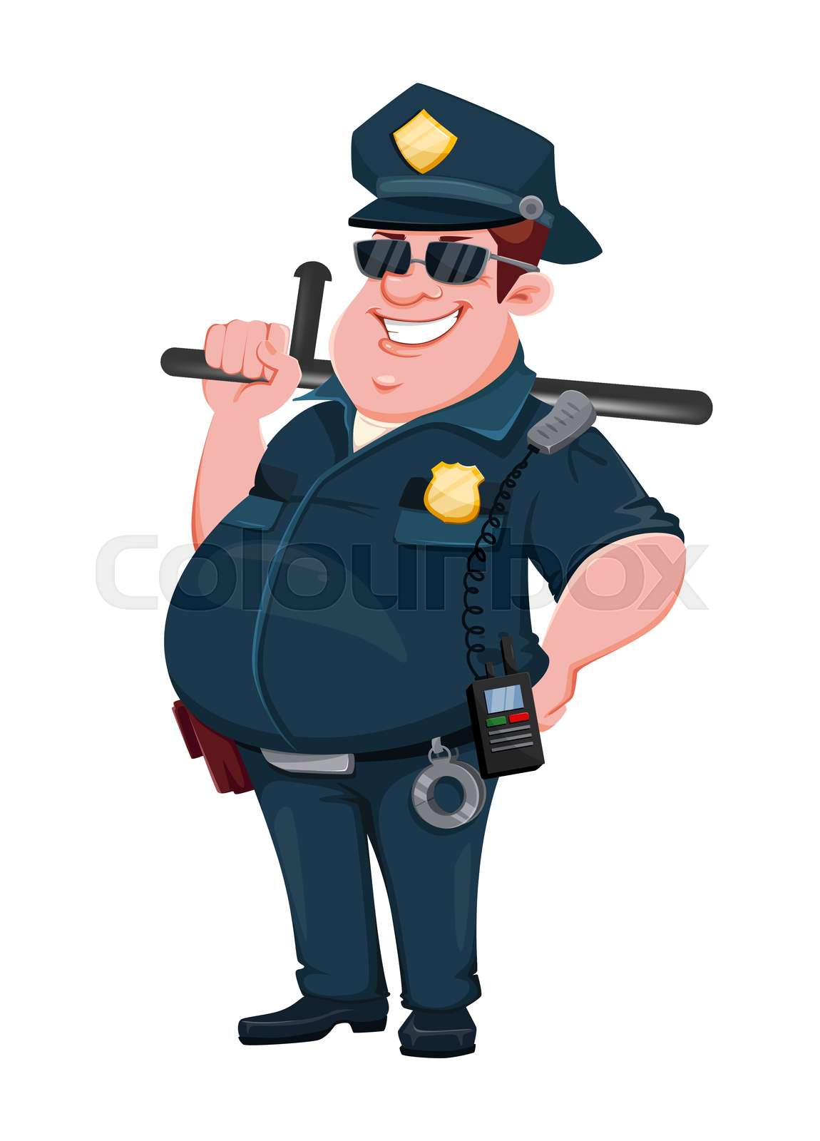 Police officer. Funny cartoon character | Stock vector | Colourbox
