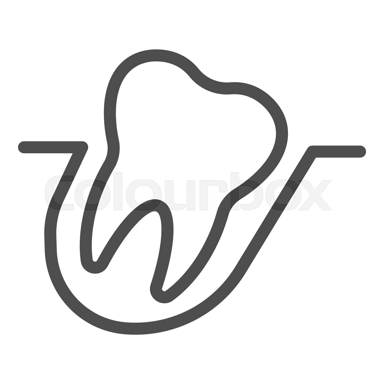 Wisdom tooth line icon. Malocclusion problem, crooked teeth symbol ...