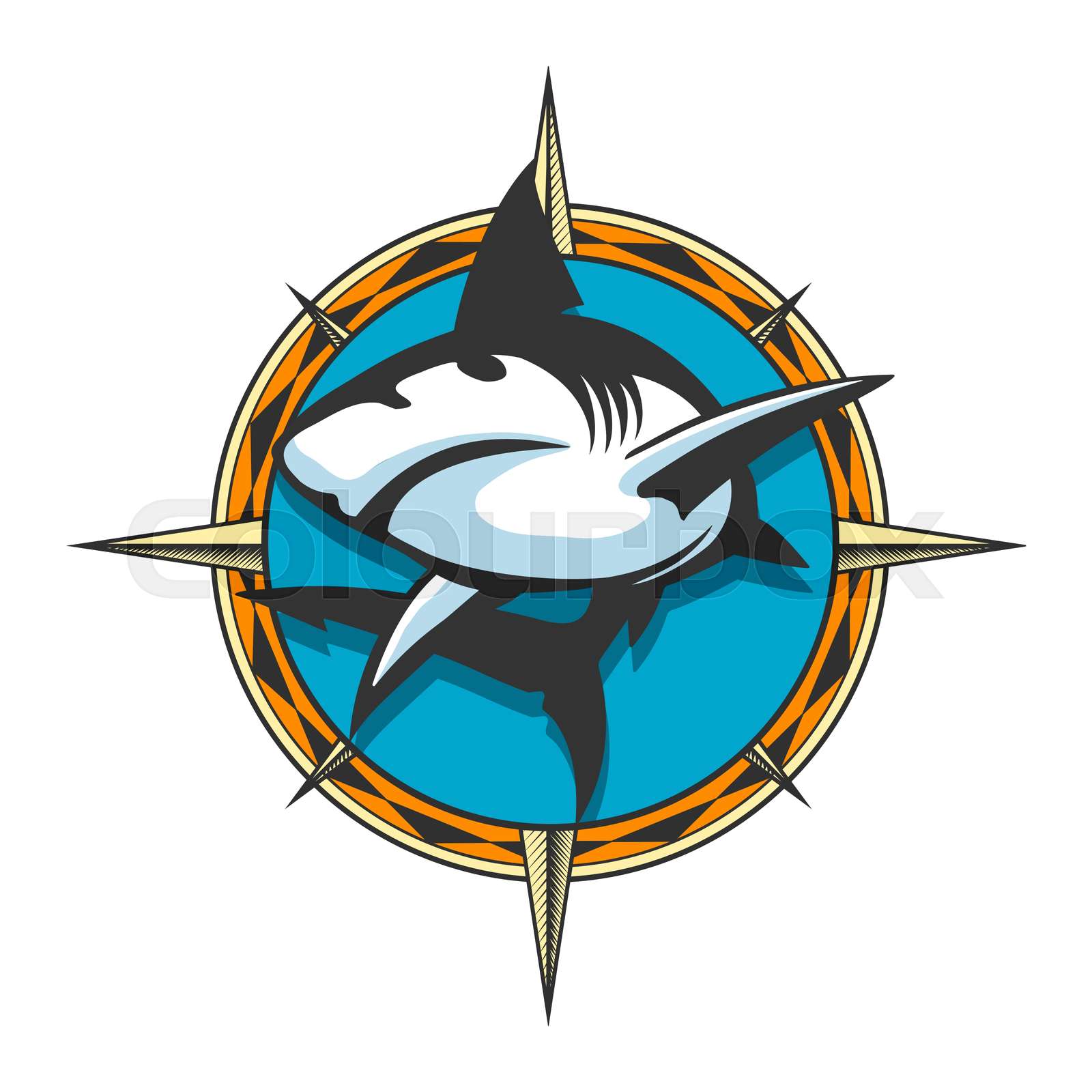 Jumping Shark Colorful Emblem | Stock vector | Colourbox