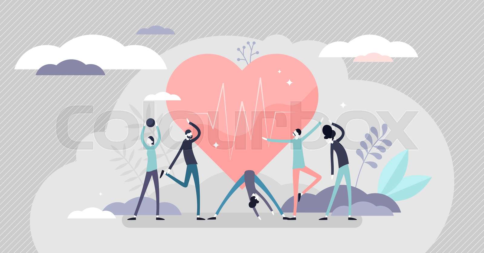 Good health concept, flat tiny persons vector illustration | Stock ...