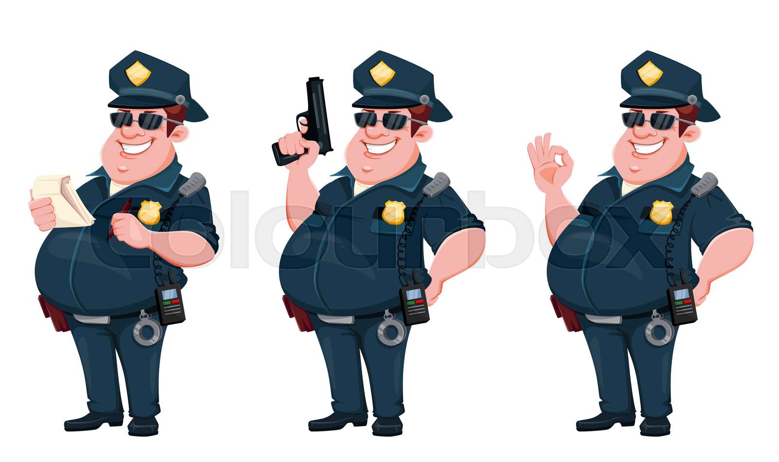 Police officer. Funny cartoon character | Stock vector | Colourbox