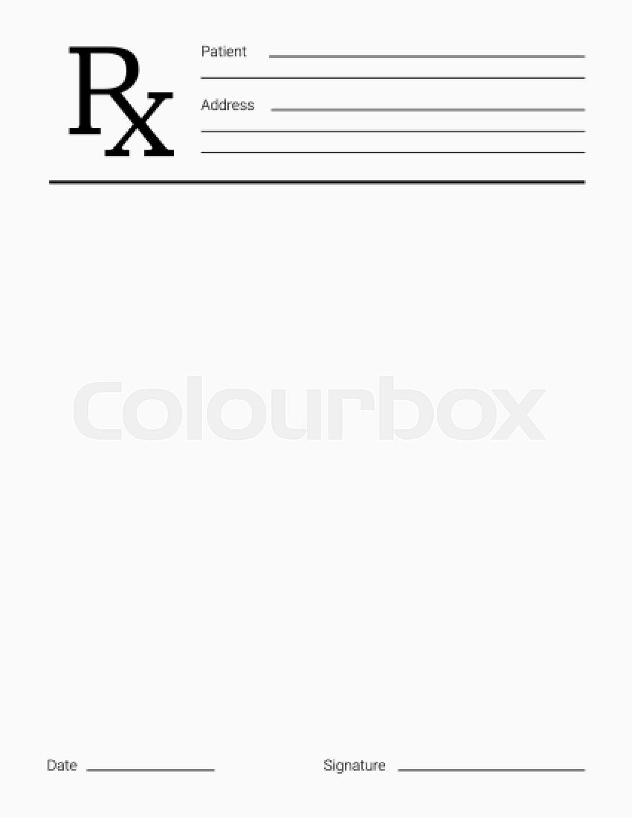 Doctor's Rx pad template. Blank medical prescription form | Stock ...