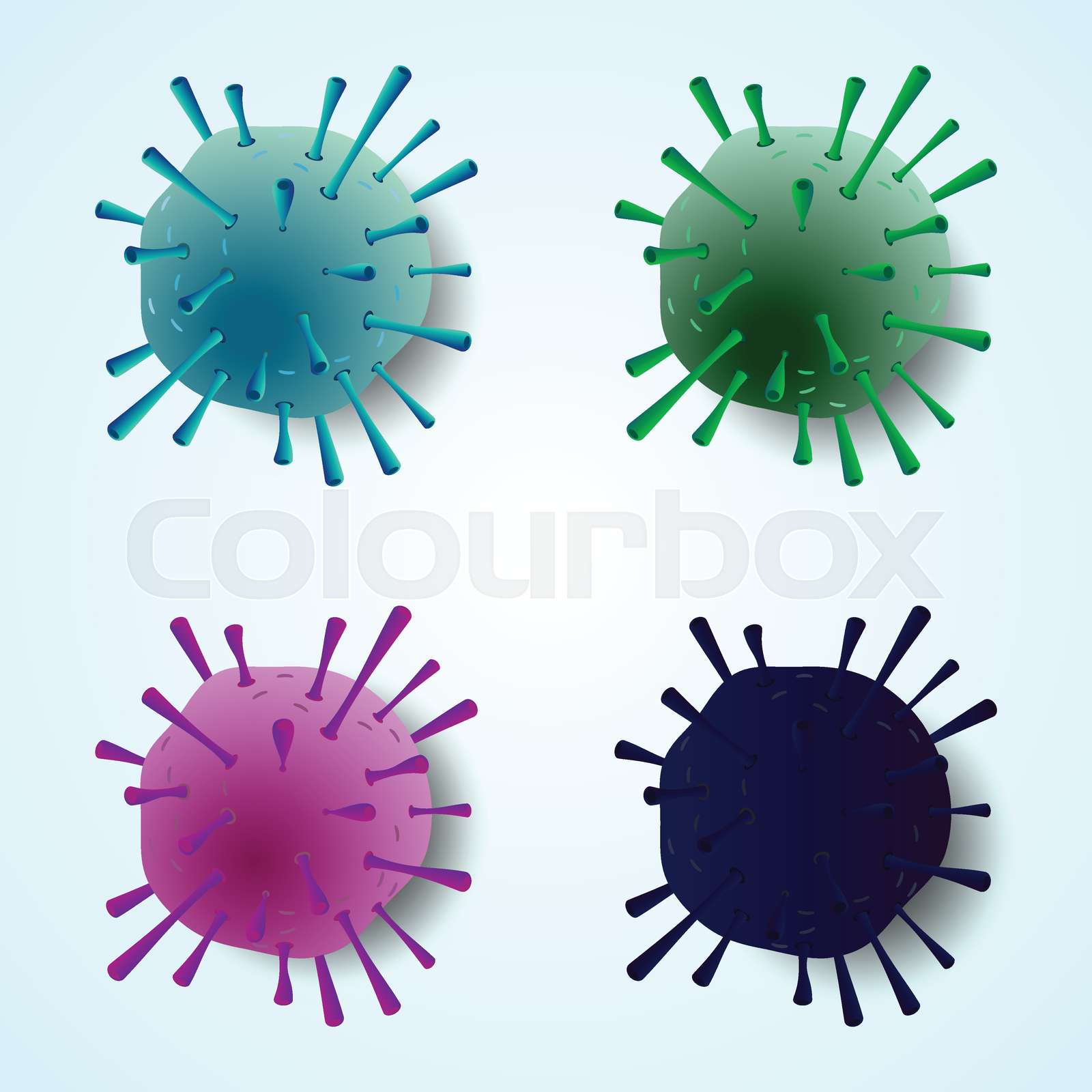 Colorful set corona virus with different colors | Stock vector | Colourbox
