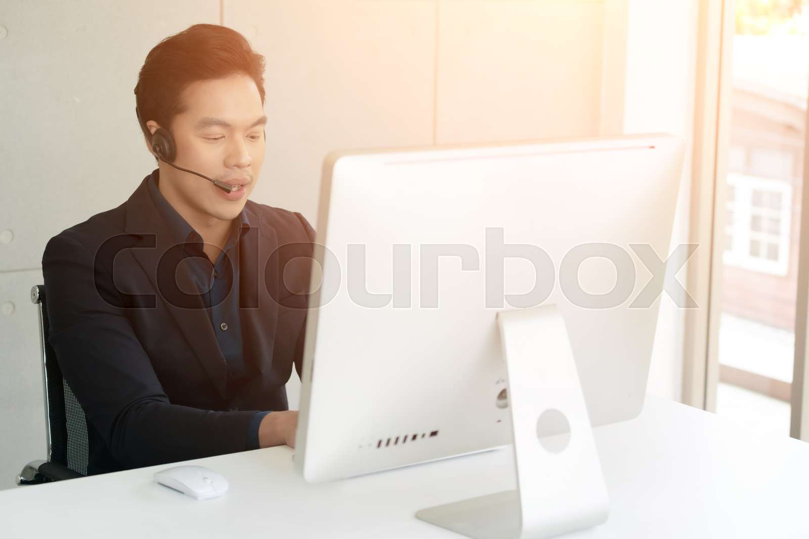 Young Male Technical Customer Support Operator Dispatcher | Stock image ...