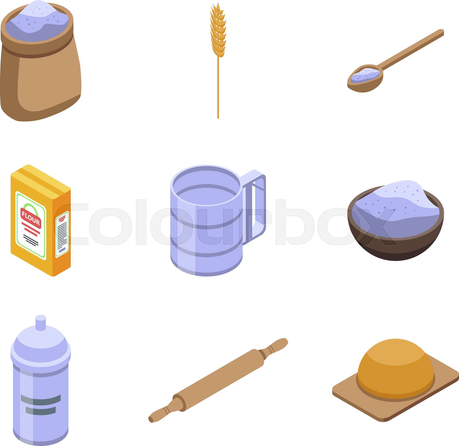 mehl, icons, zusammenstellung | Stock-Vektor | Colourbox