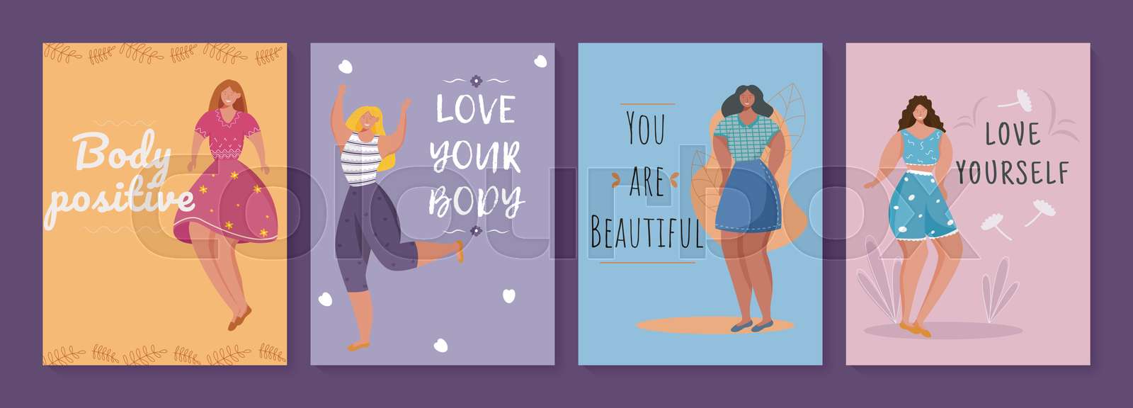 Body positive posters vector template set | Stock vector | Colourbox