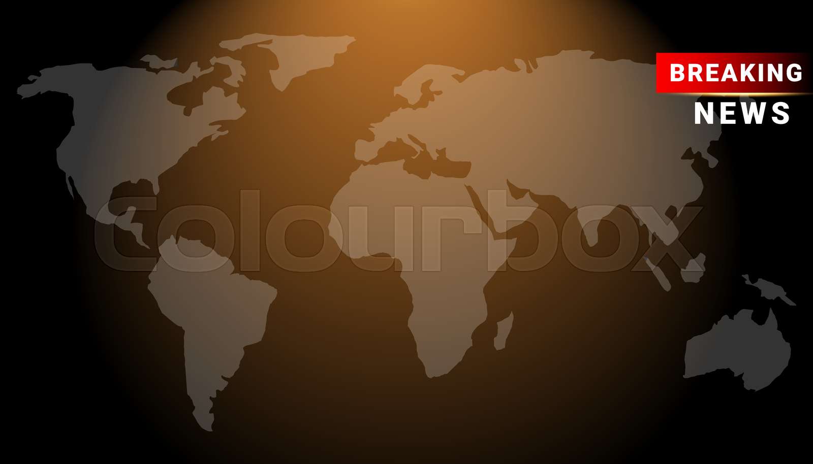 Breaking news horizontal dark border background with world map ...