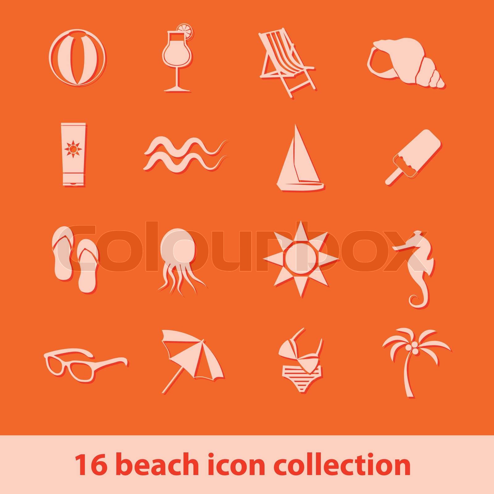 Strand-Symbole | Stock-Vektor | Colourbox