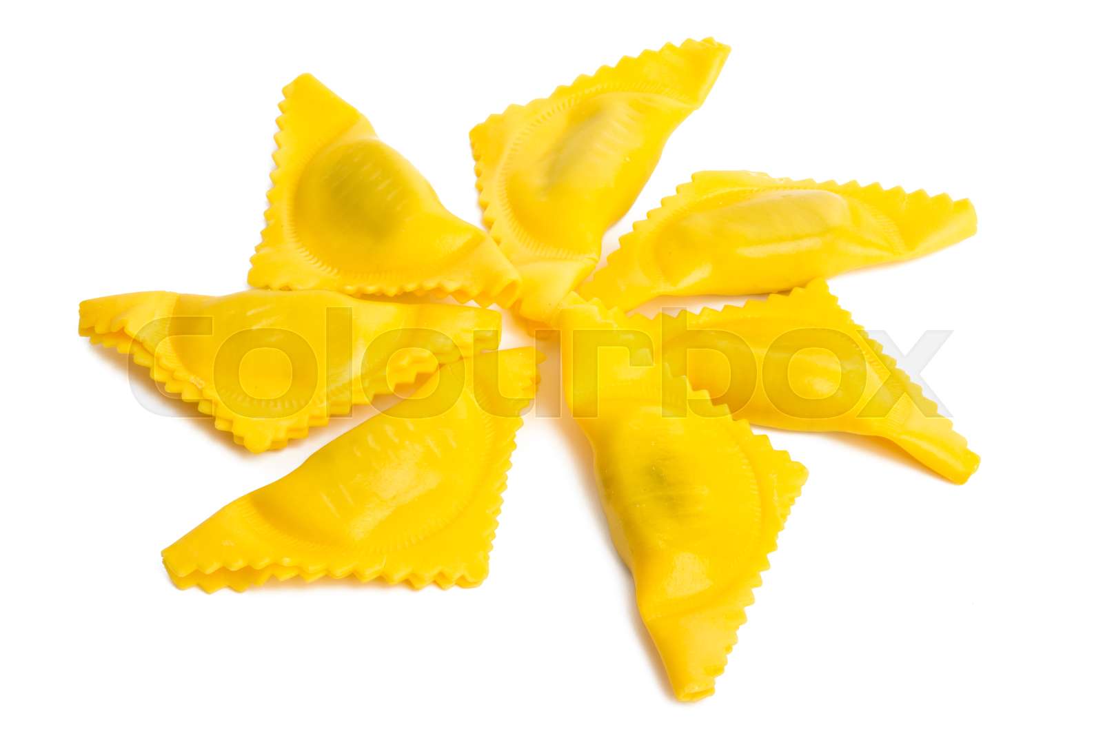 triangular ravioli isolated | Stock image | Colourbox