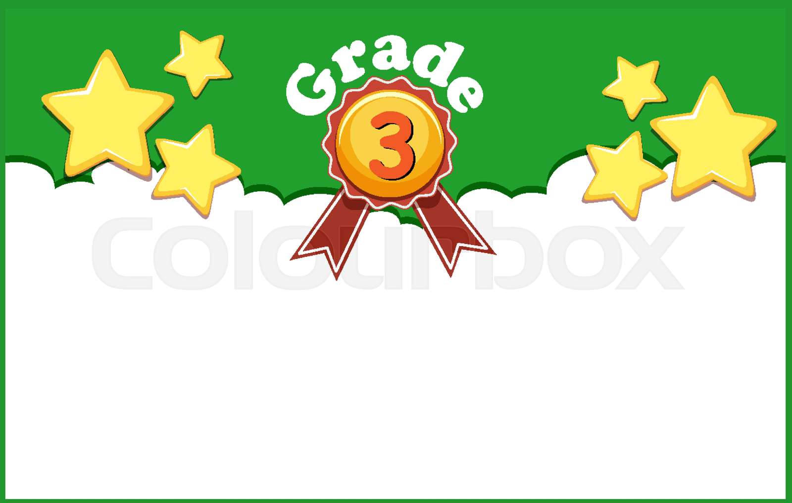 Background design template for grade three with yellow stars | Stock ...
