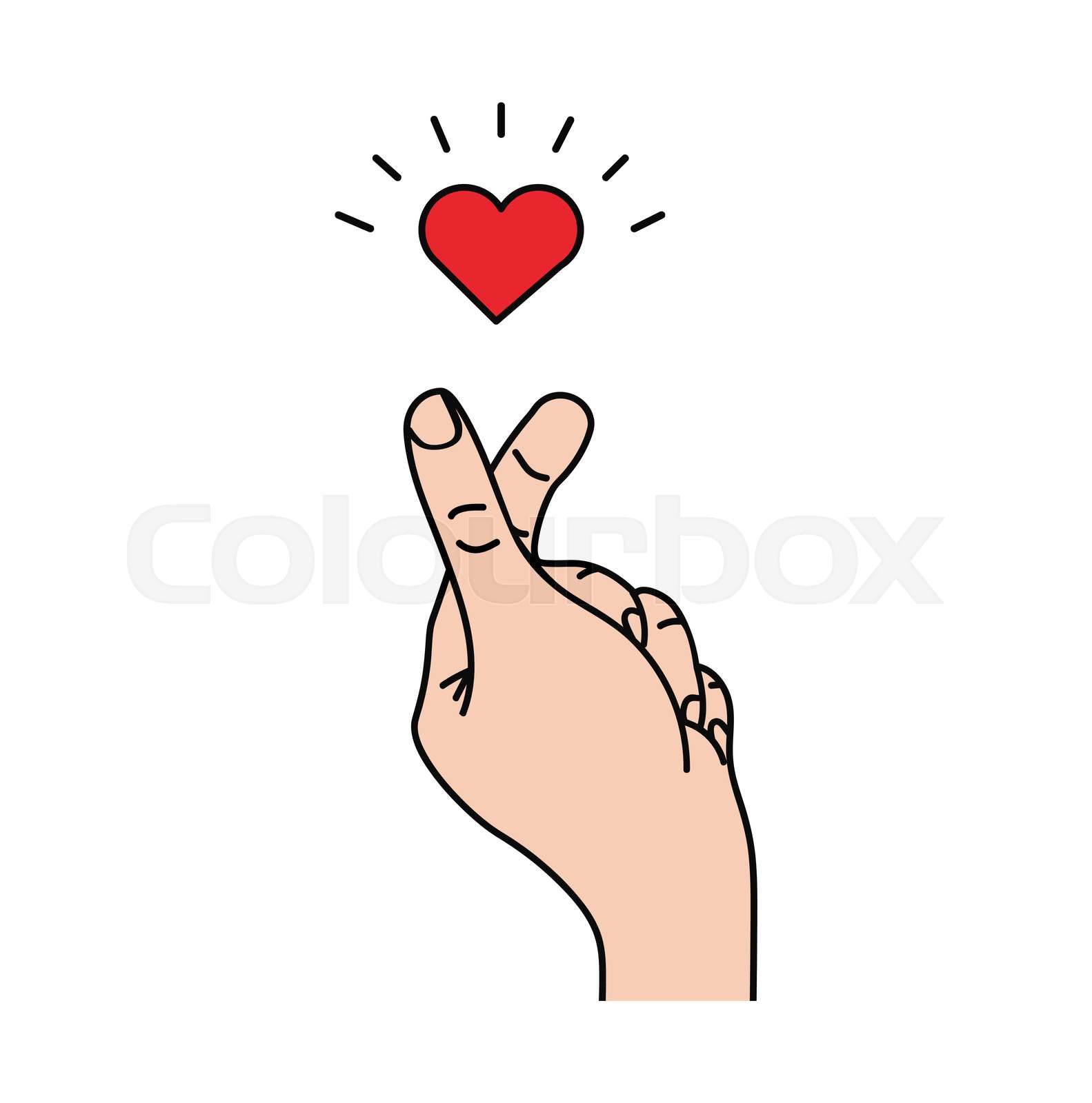 cute sign mini heart hand vector | Stock vector | Colourbox