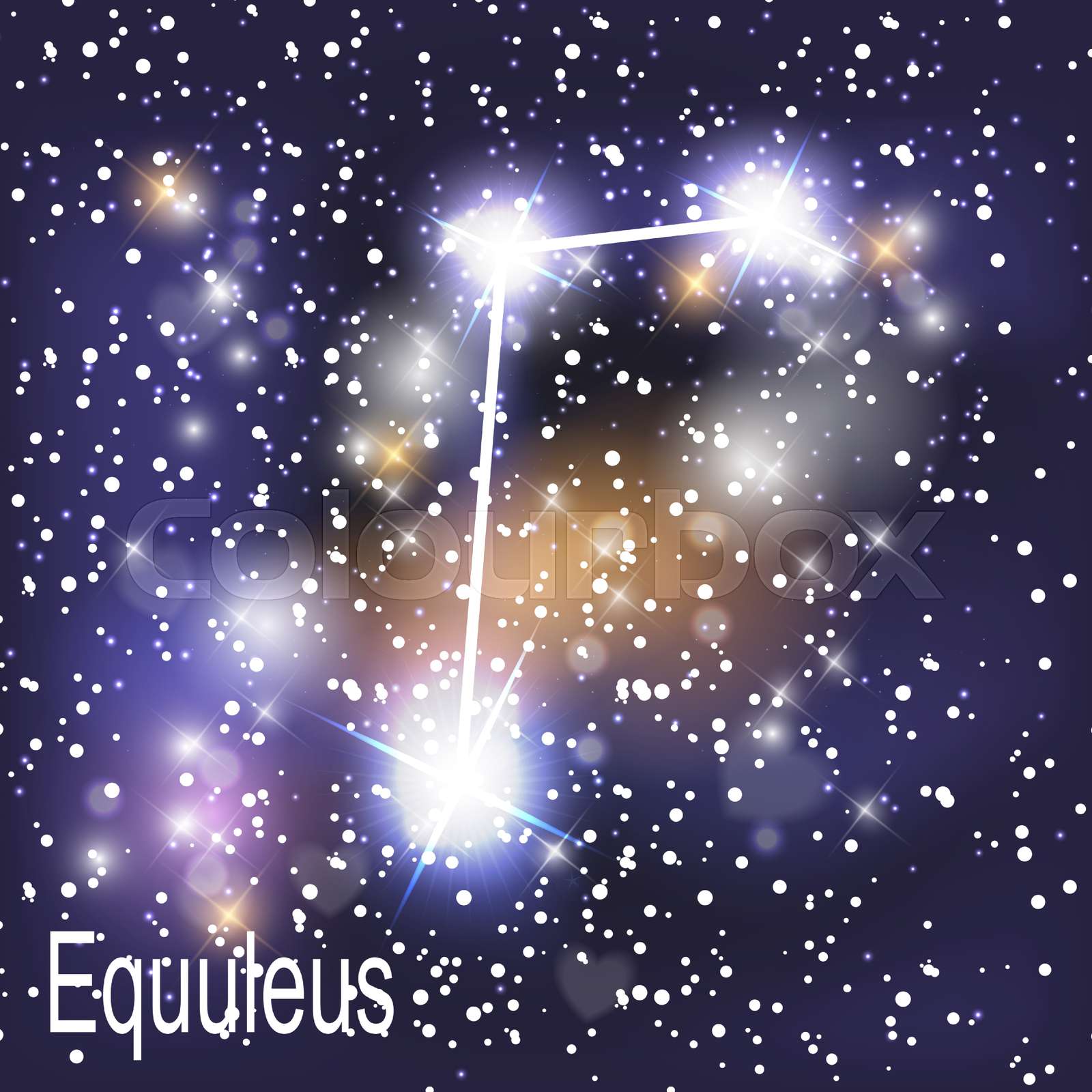 Equuleus Constellation with Beautiful Bright Stars on the Background of ...