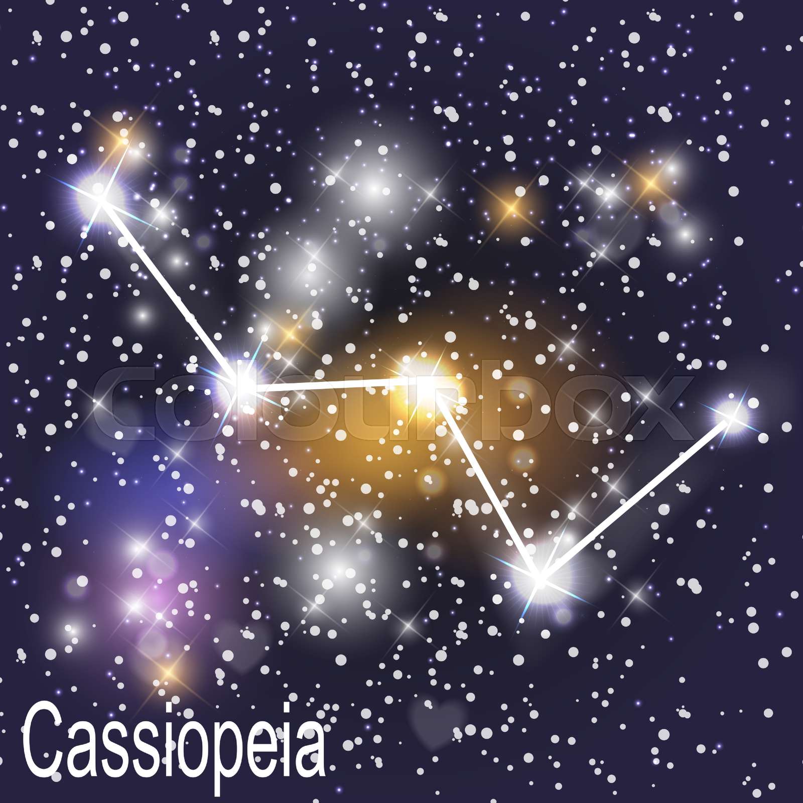 Cassiopeia Constellation with Beautiful Bright Stars on the Background ...