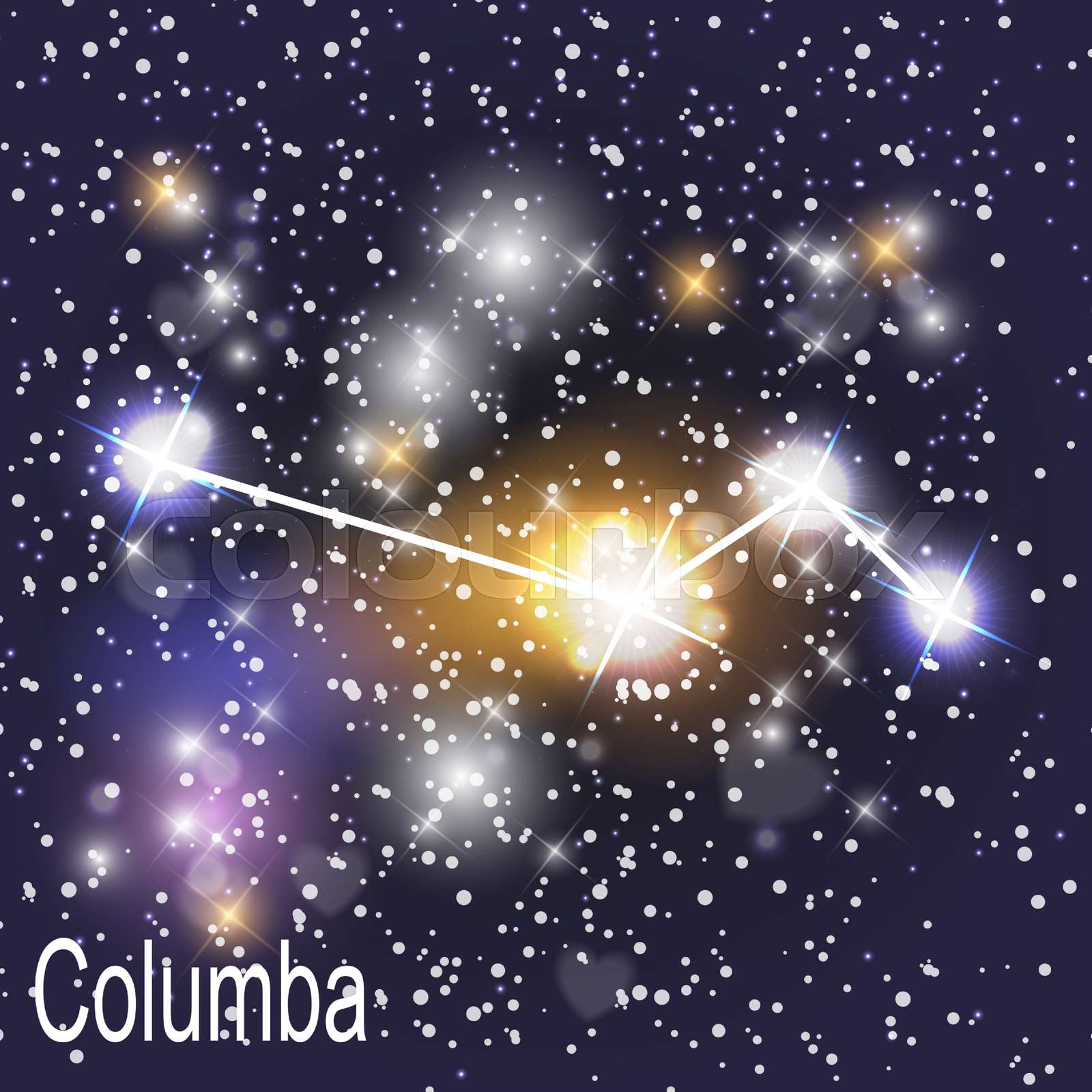Columba Constellation with Beautiful Bright Stars on the Background of ...