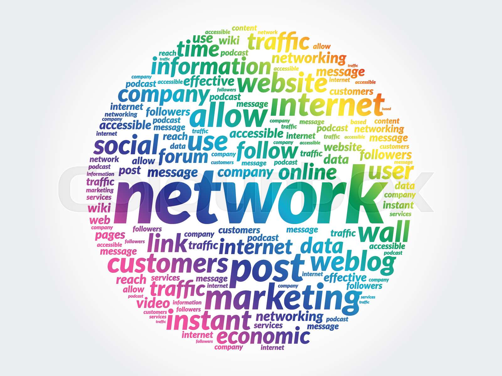 Network word cloud concept | Stock vector | Colourbox