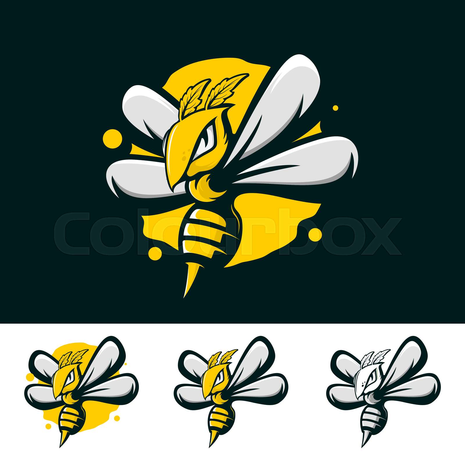 Bee strong abstract illustration mascot | Stock vector | Colourbox