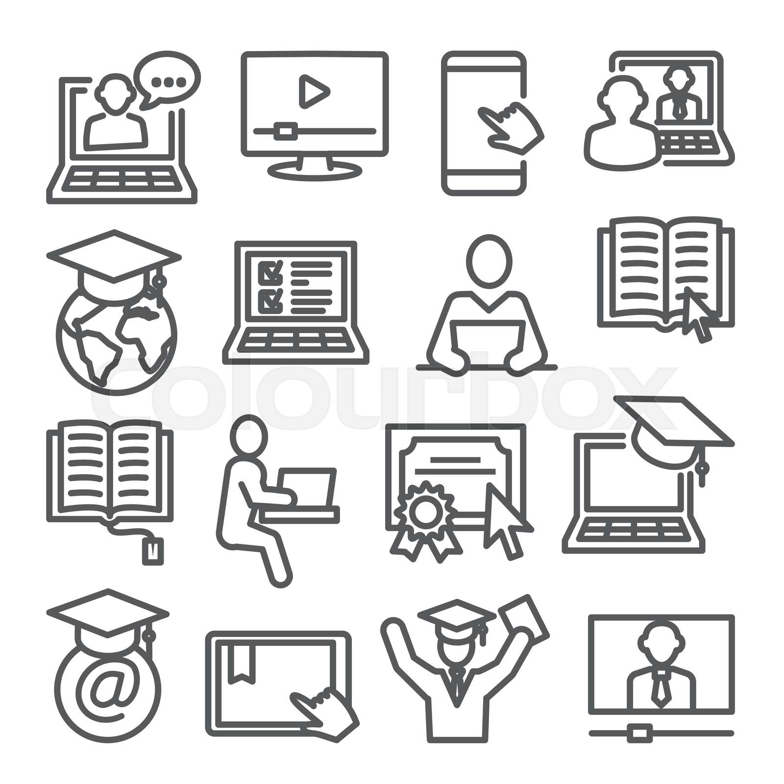 icons, ausbildung, schule | Stock-Vektor | Colourbox