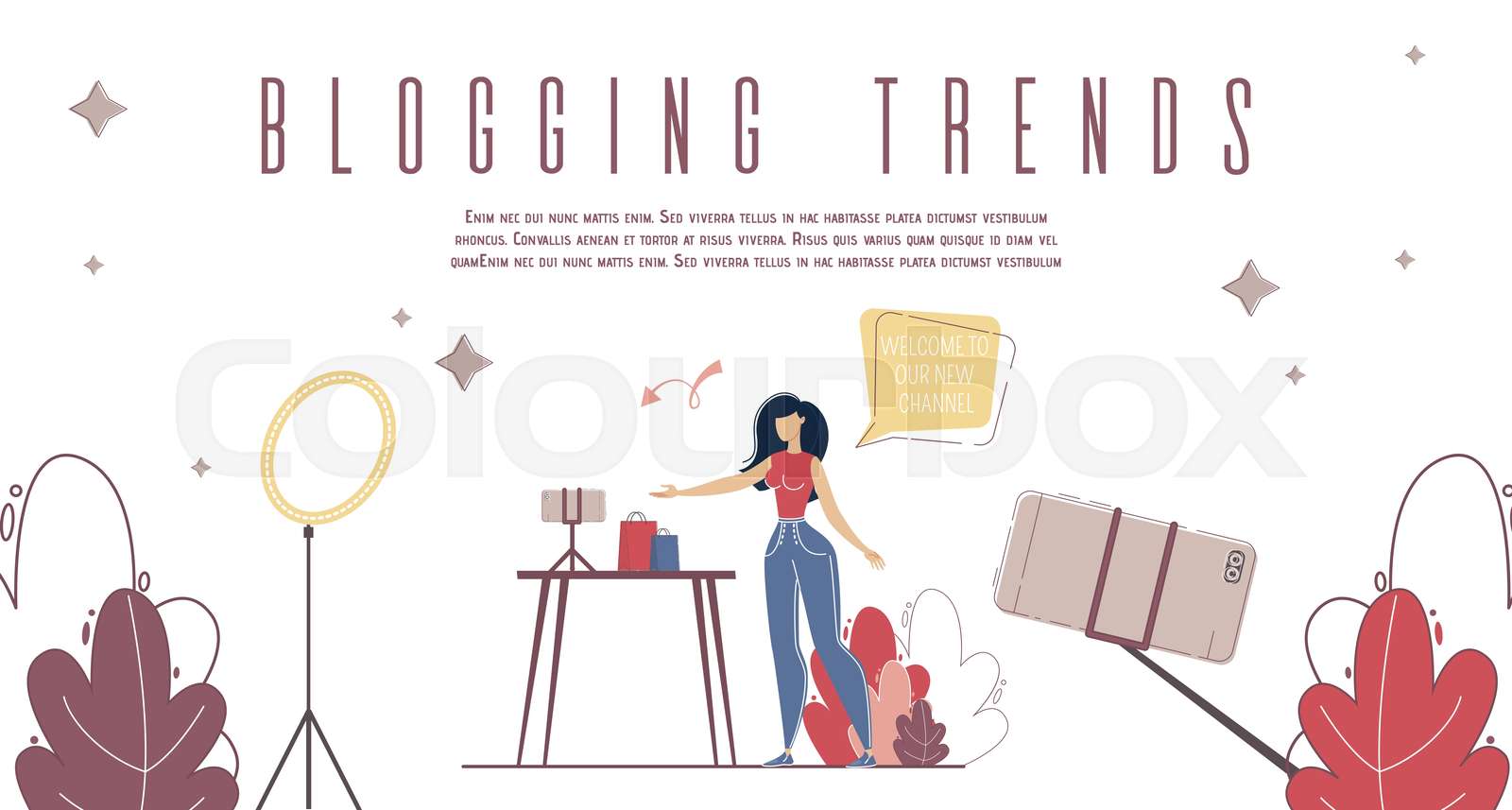 Vlogging Trends Trends Flat Vector Poster Template | Stock vector ...