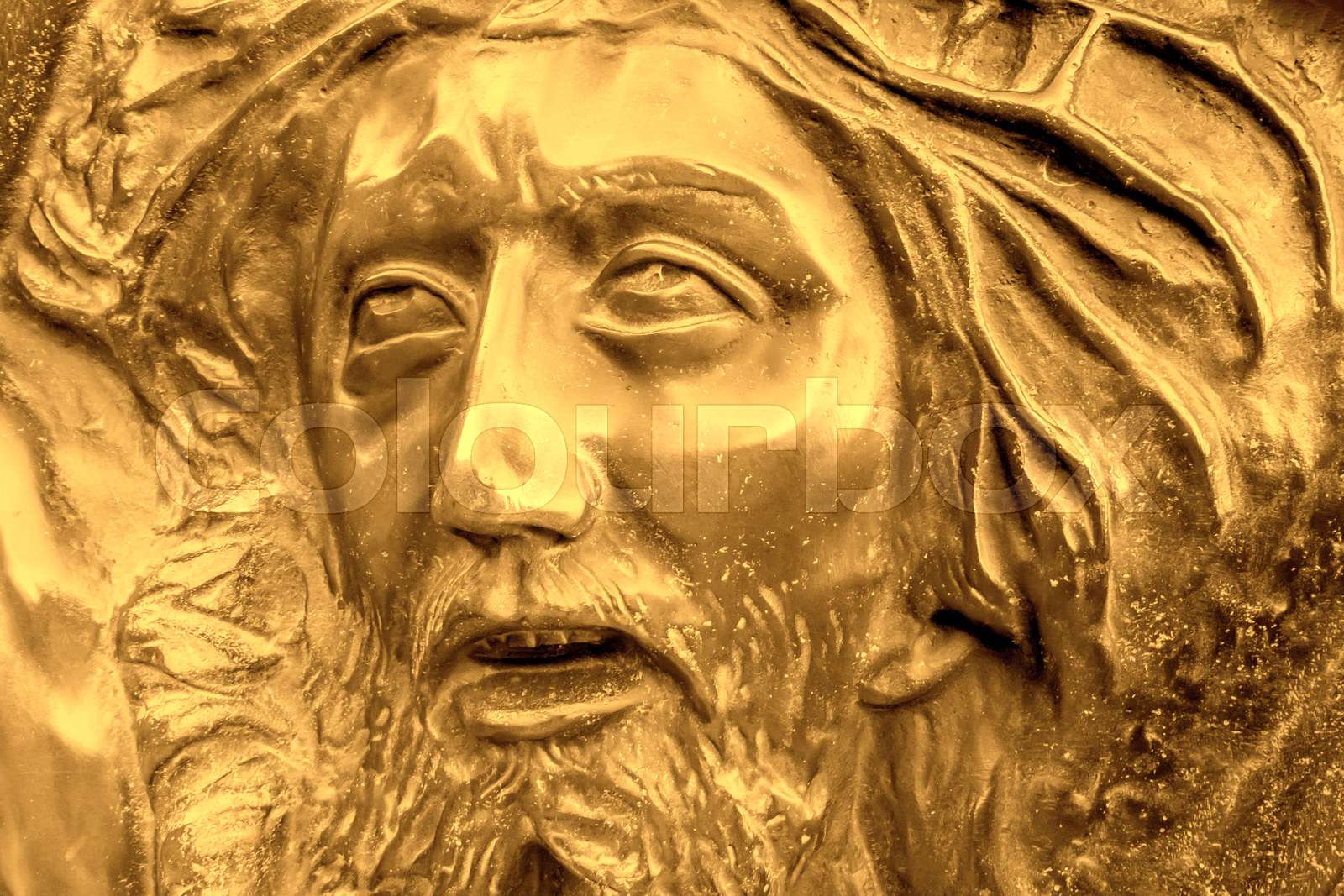 Golden relief of Jesus | Stock image | Colourbox