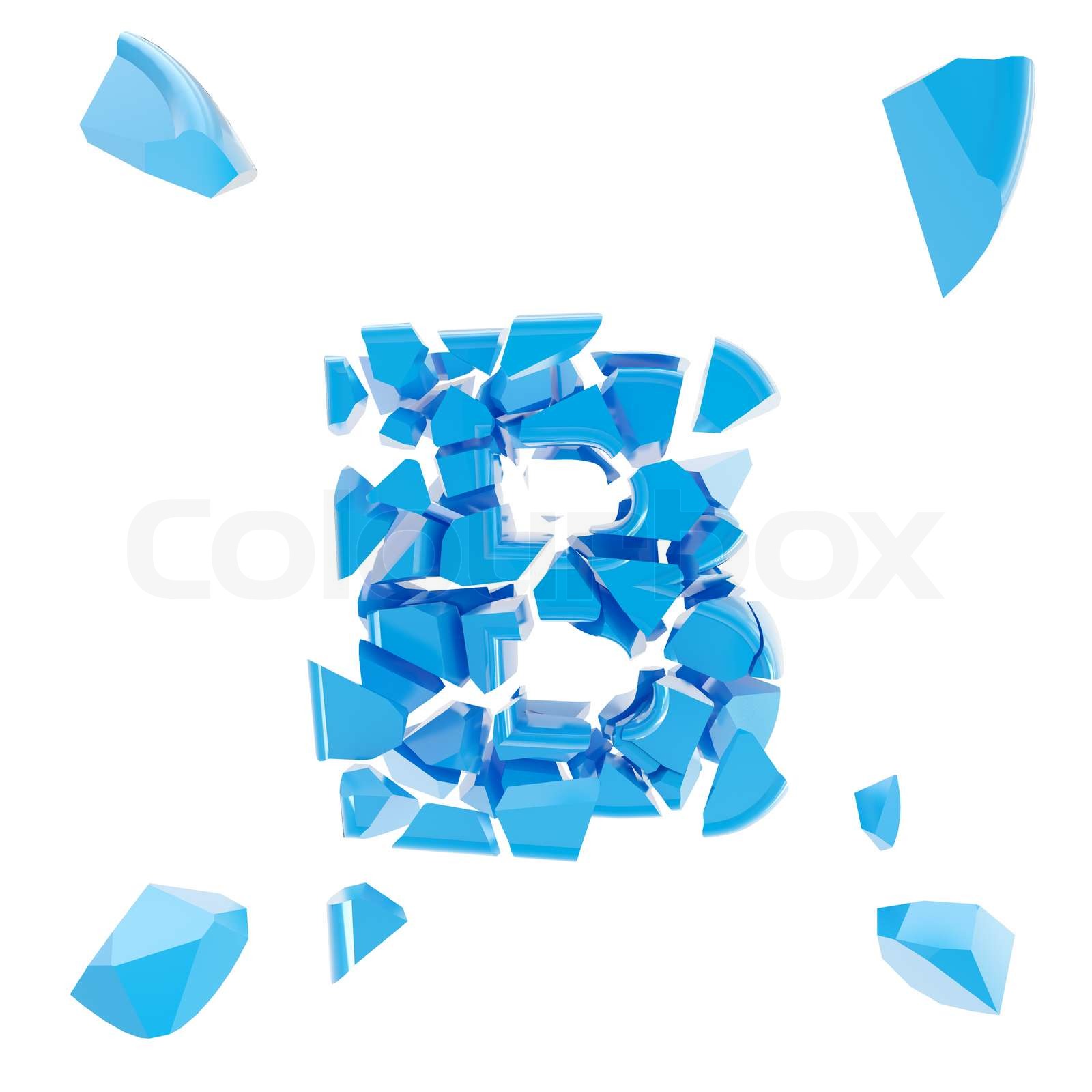 Abc alphabet symbol broken into tiny glossy pieces | Stock image ...