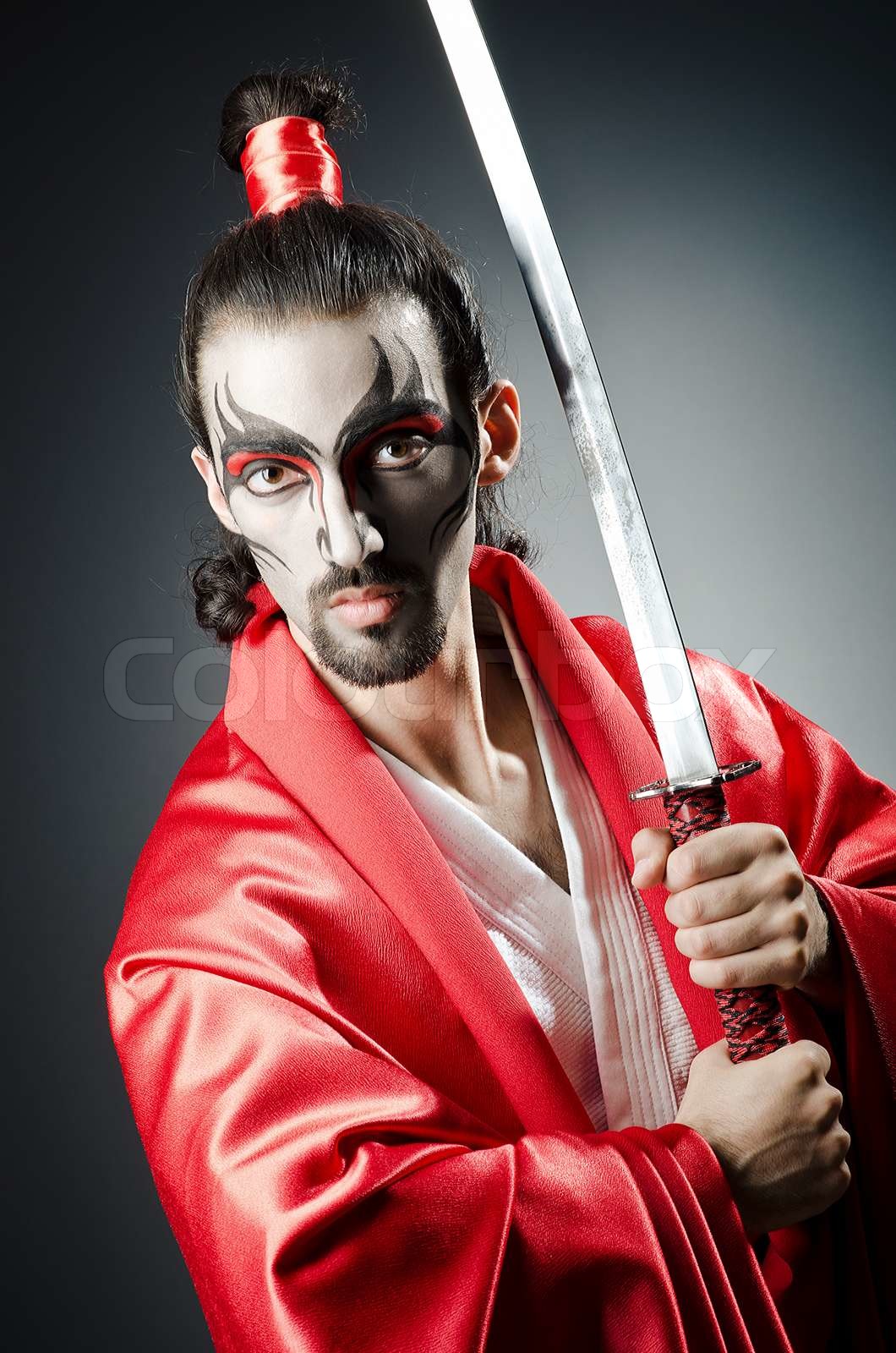 Japanese actor with sword | Stock image | Colourbox