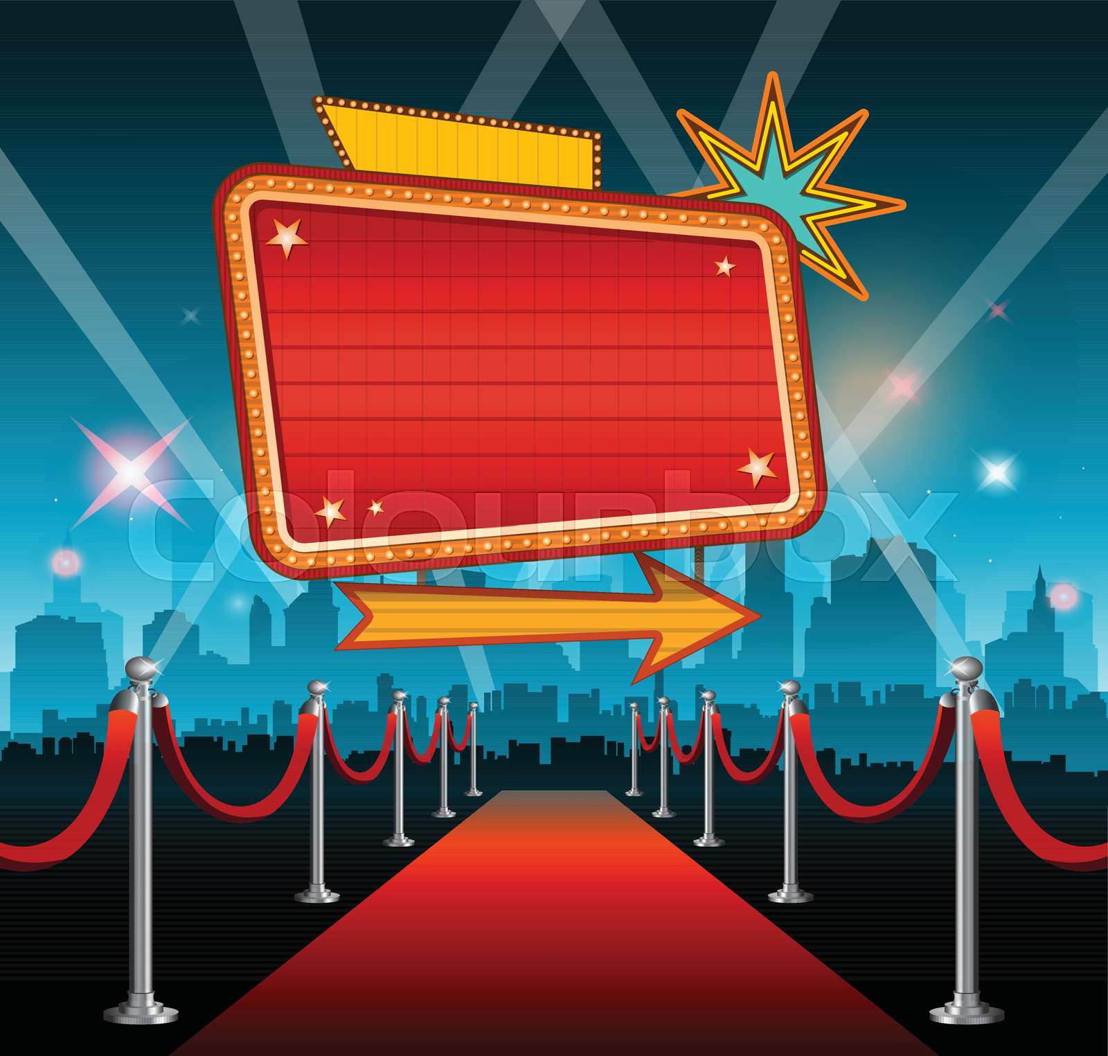 Theater sign red carpet hollywood banner film premiere | Stock vector ...