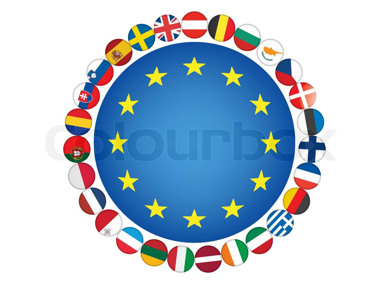 europäische Union Flaggen-Vektor-illustration | Stock-Vektor | Colourbox