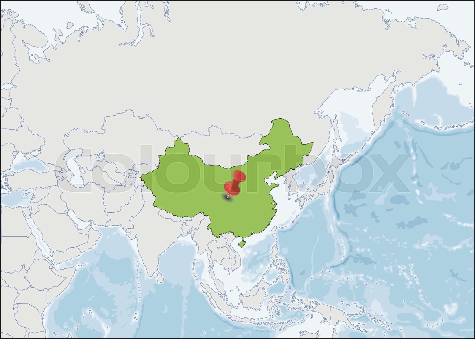 Peoples Republic of China location on Asia map | Stock vector | Colourbox