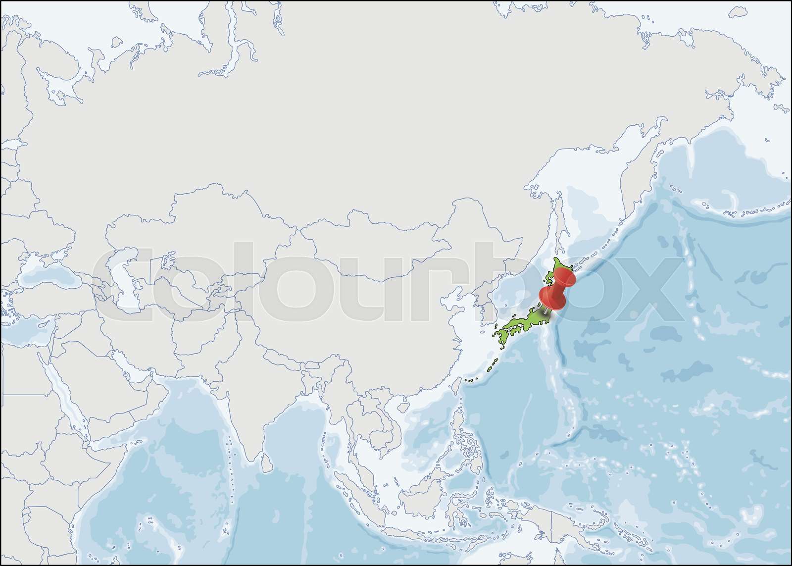 Map of Japan location on Asia map | Stock vector | Colourbox