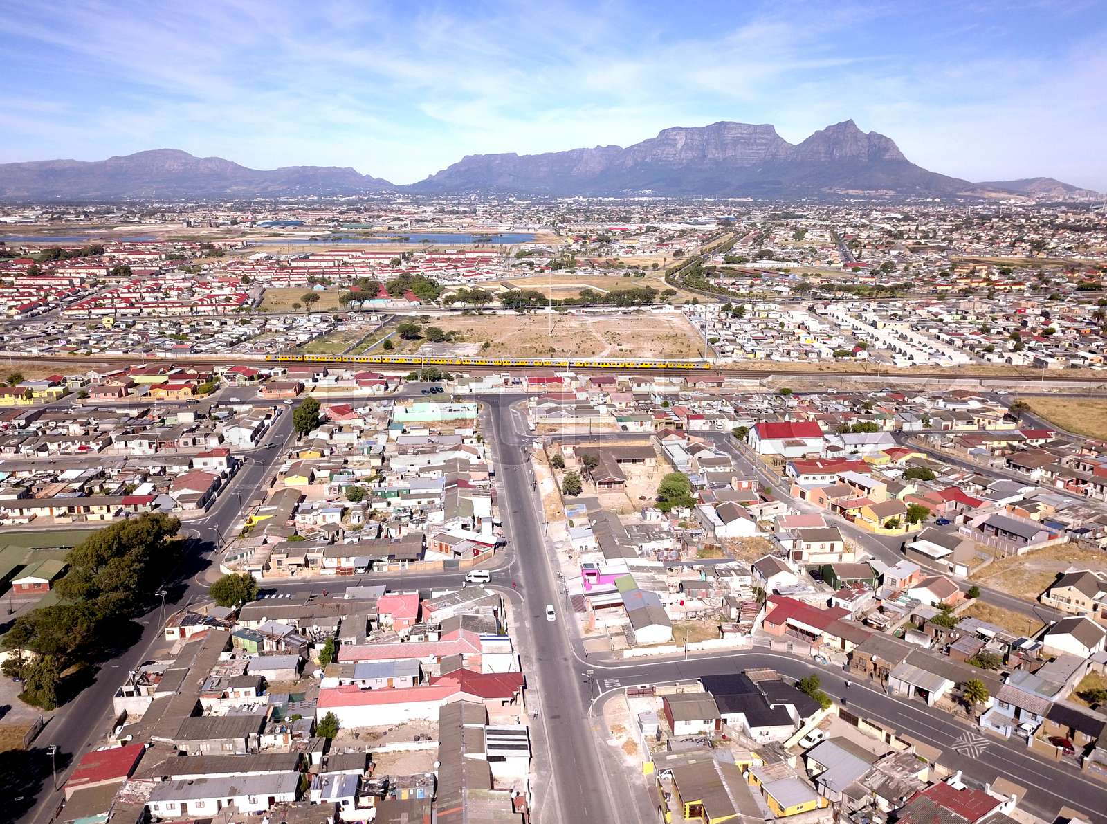 Aerial Over Gugulethu Township Cape Town South Africa Stock Image Colourbox