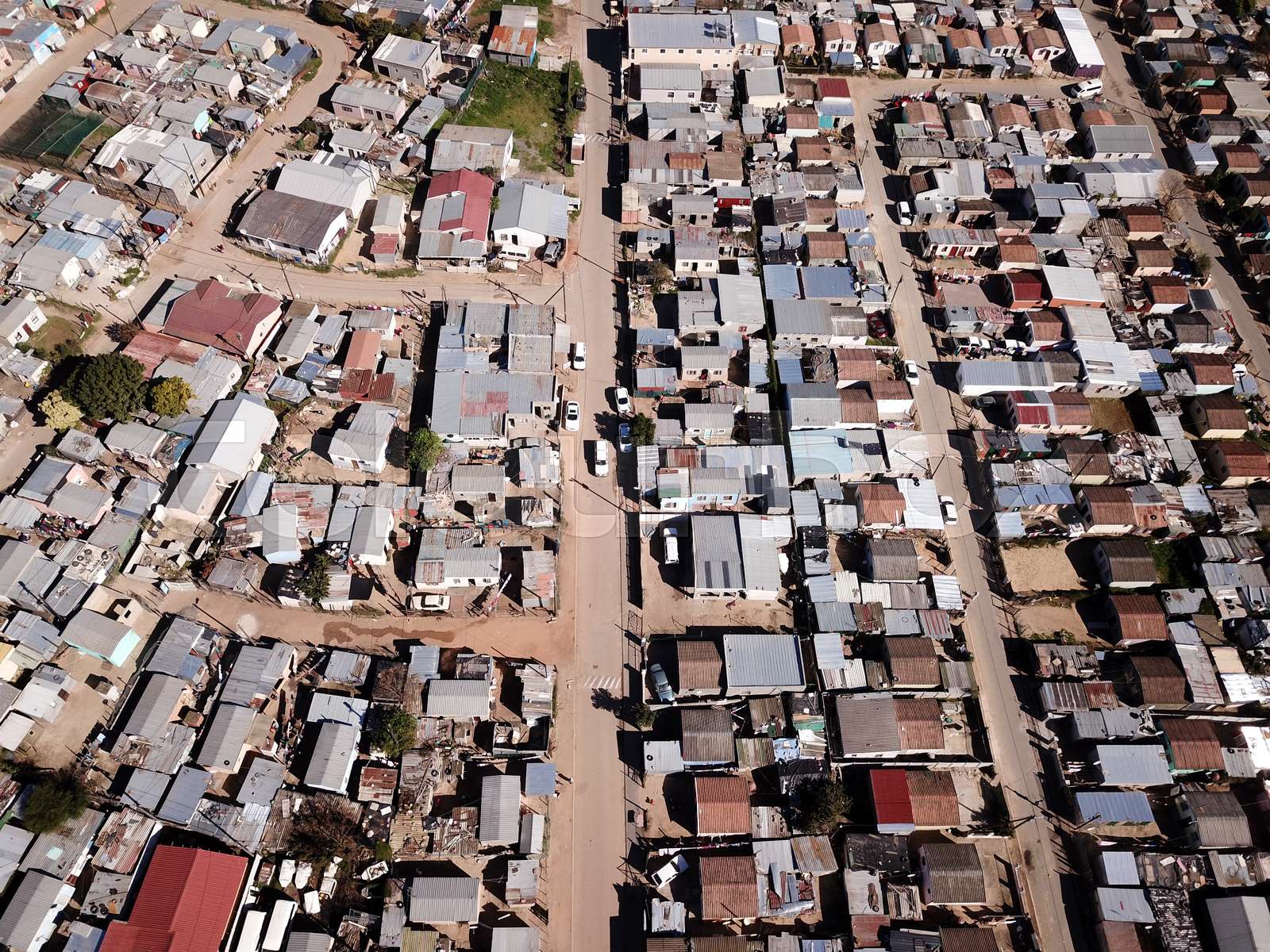 Aerial over poor township in South Africa | Stock image | Colourbox