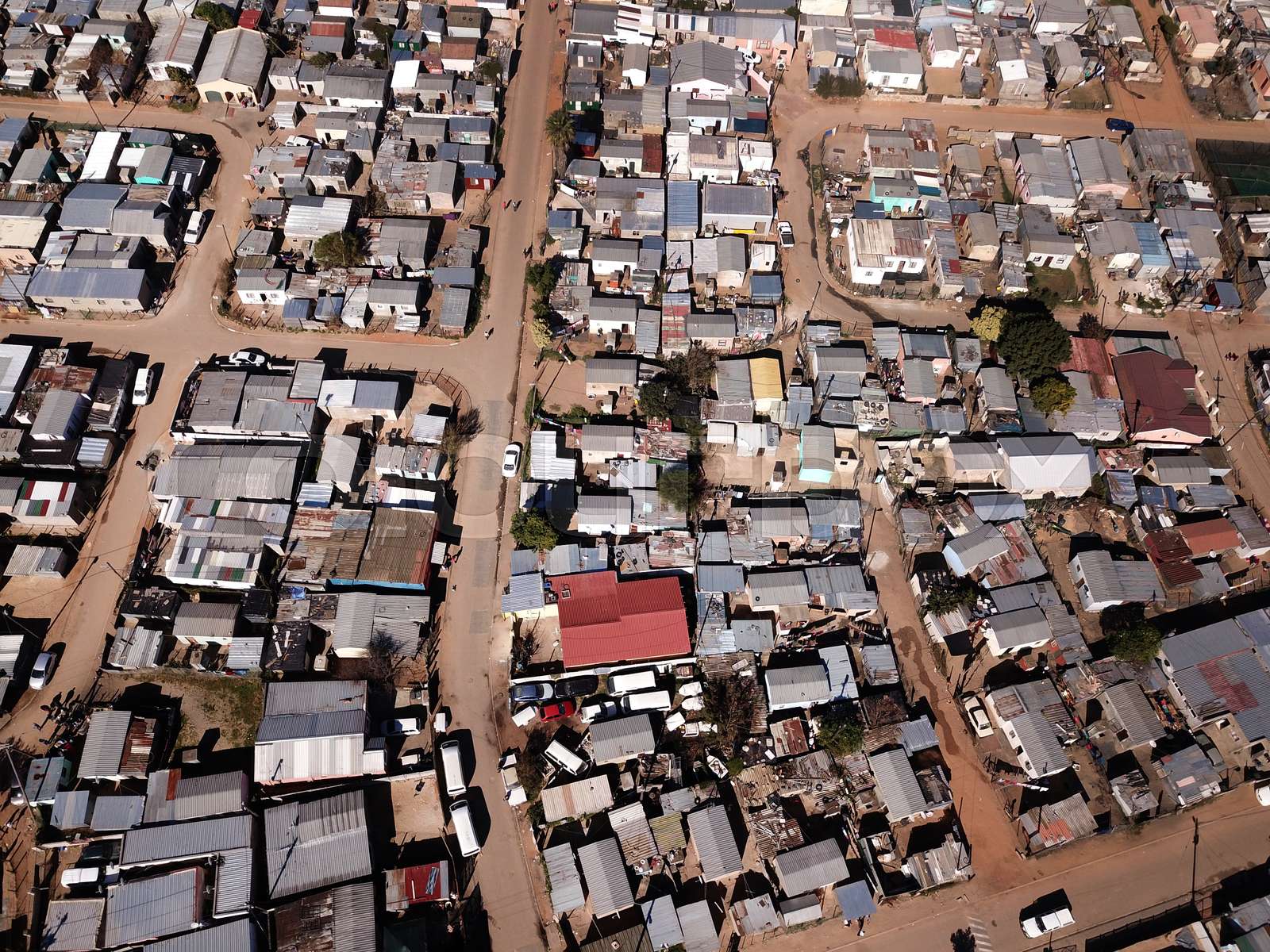 Aerial view over a township in South Africa | Stock image | Colourbox