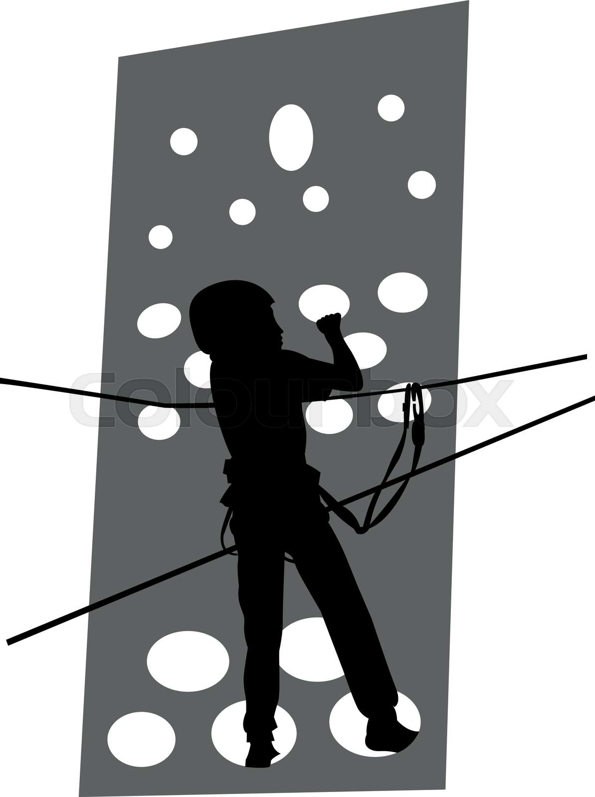 children in adventure park rope ladder | Stock vector | Colourbox