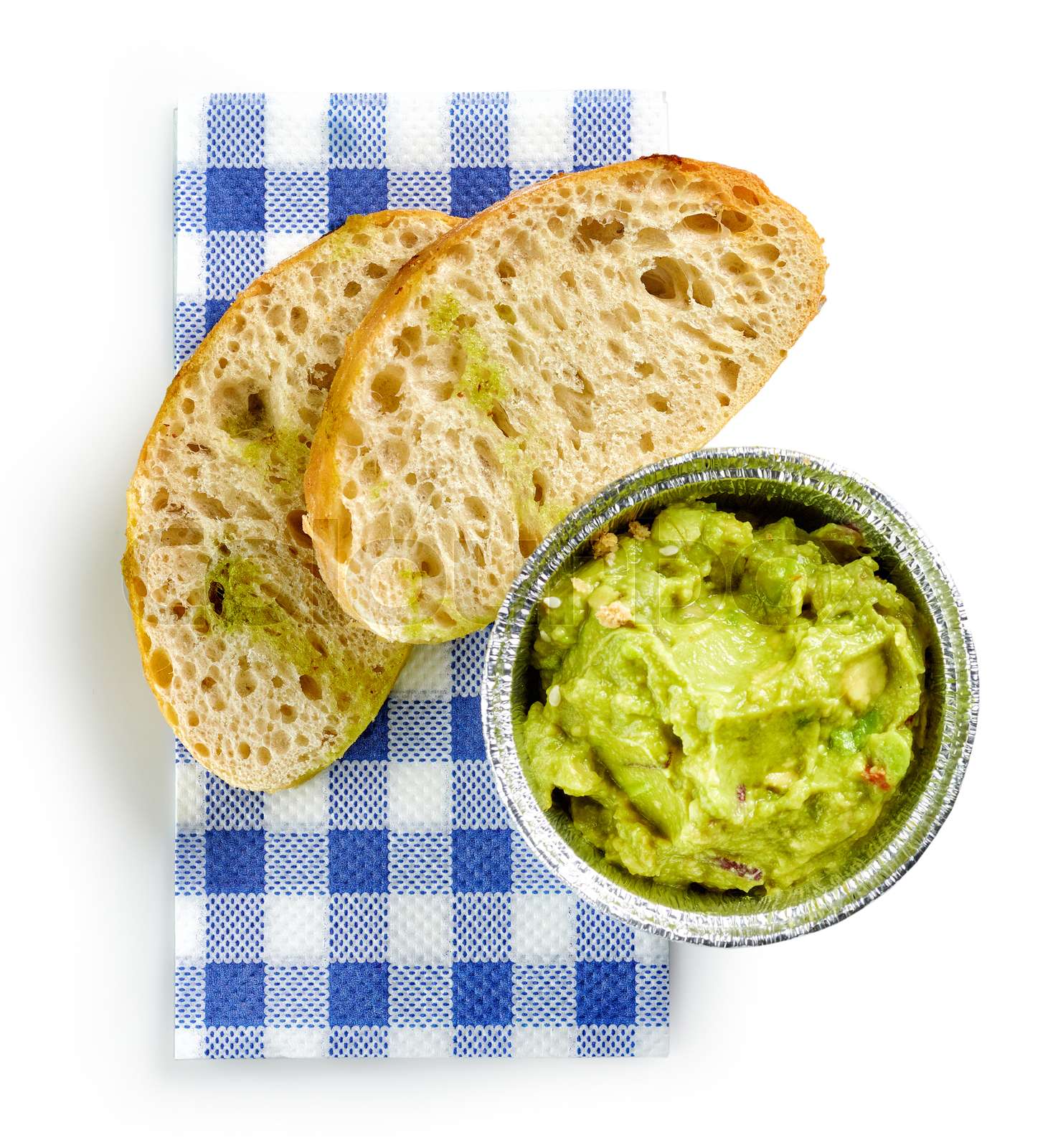 guacamole and toasted bread | Stock image | Colourbox