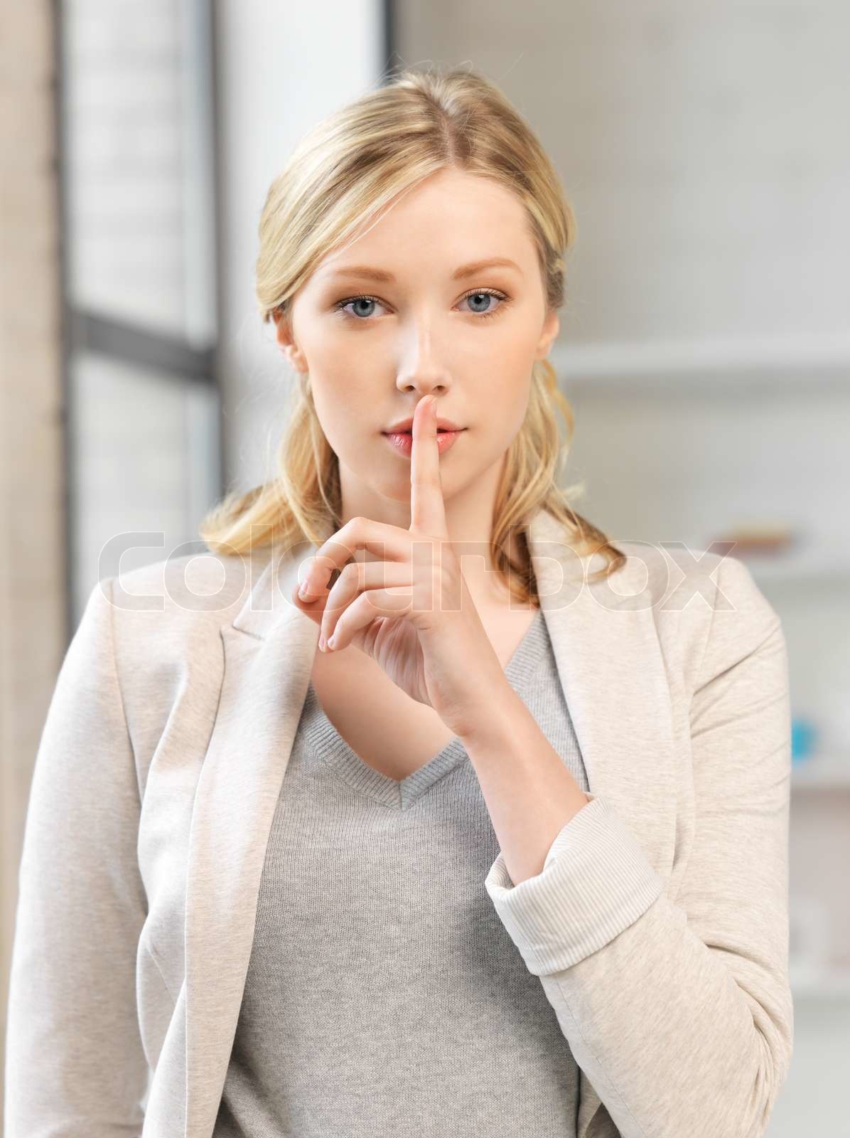 finger on lips | Stock image | Colourbox