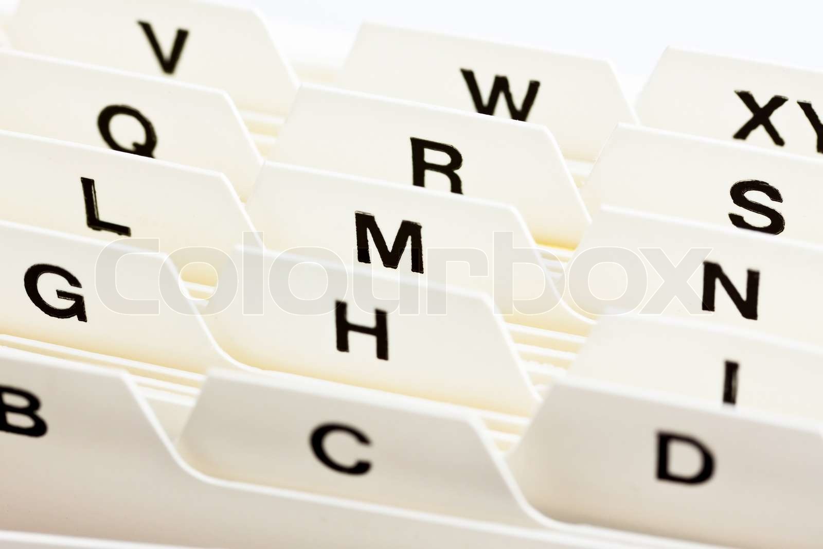 Karteikarten-register | Stock Bild | Colourbox