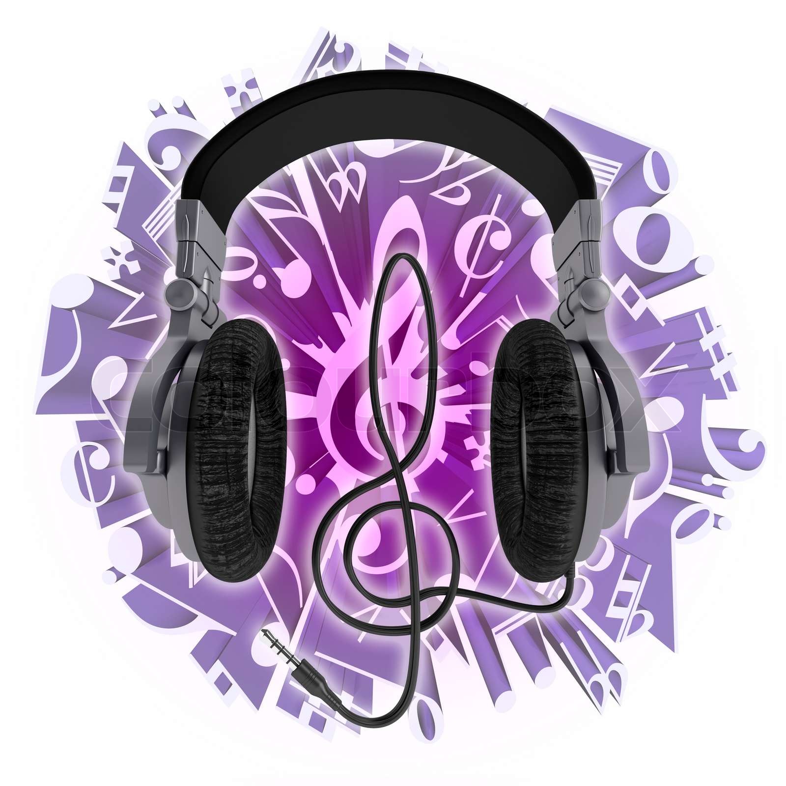 Headphones and music | Stock image | Colourbox