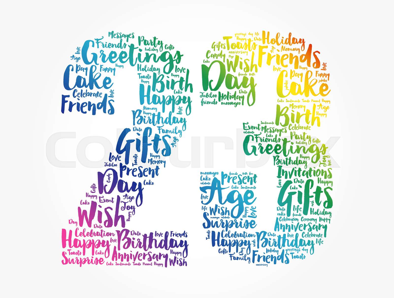 Happy 23rd birthday word cloud | Stock vector | Colourbox
