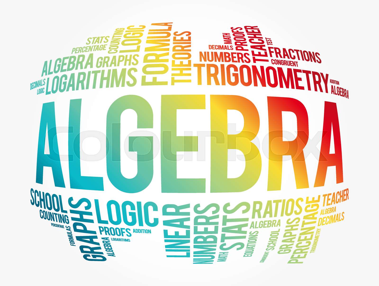 Algebra word cloud collage | Stock vector | Colourbox