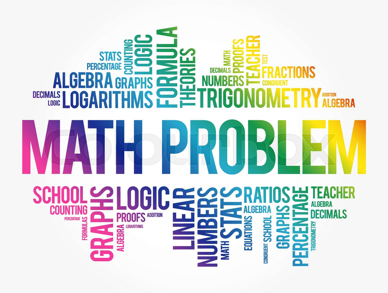 Math problem word cloud collage | Stock vector | Colourbox