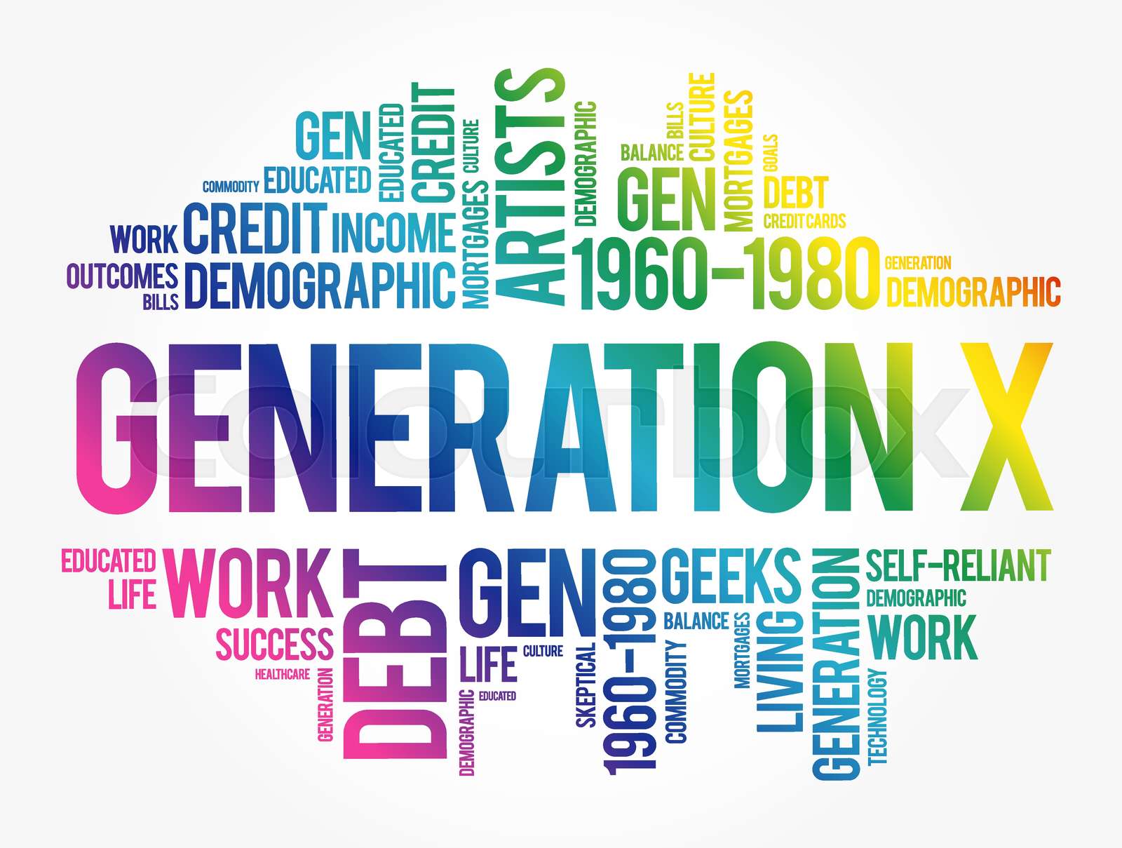 Generation X Word Cloud Concept | Stock vector | Colourbox