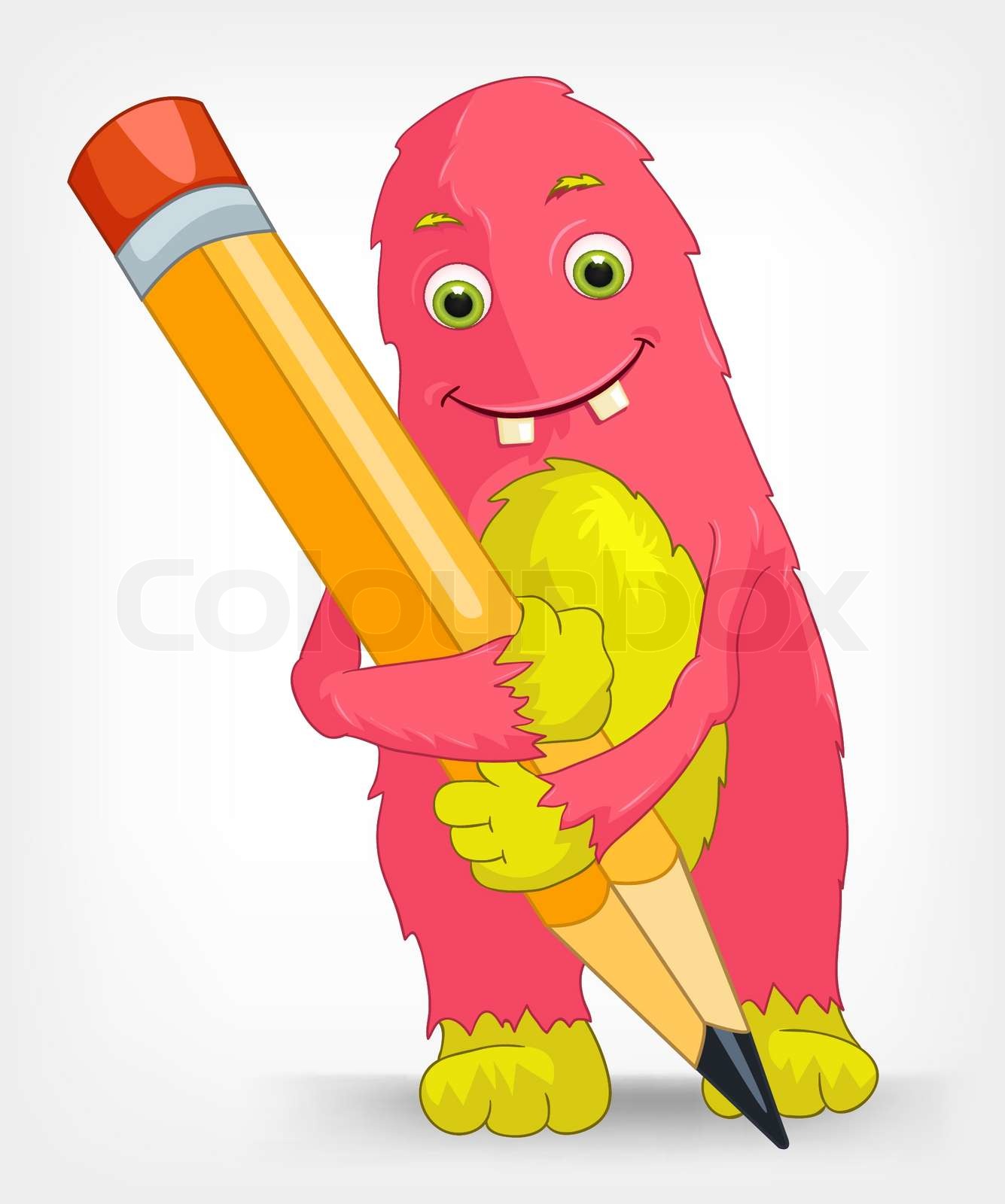 Funny Monster Writer | Stock vector | Colourbox