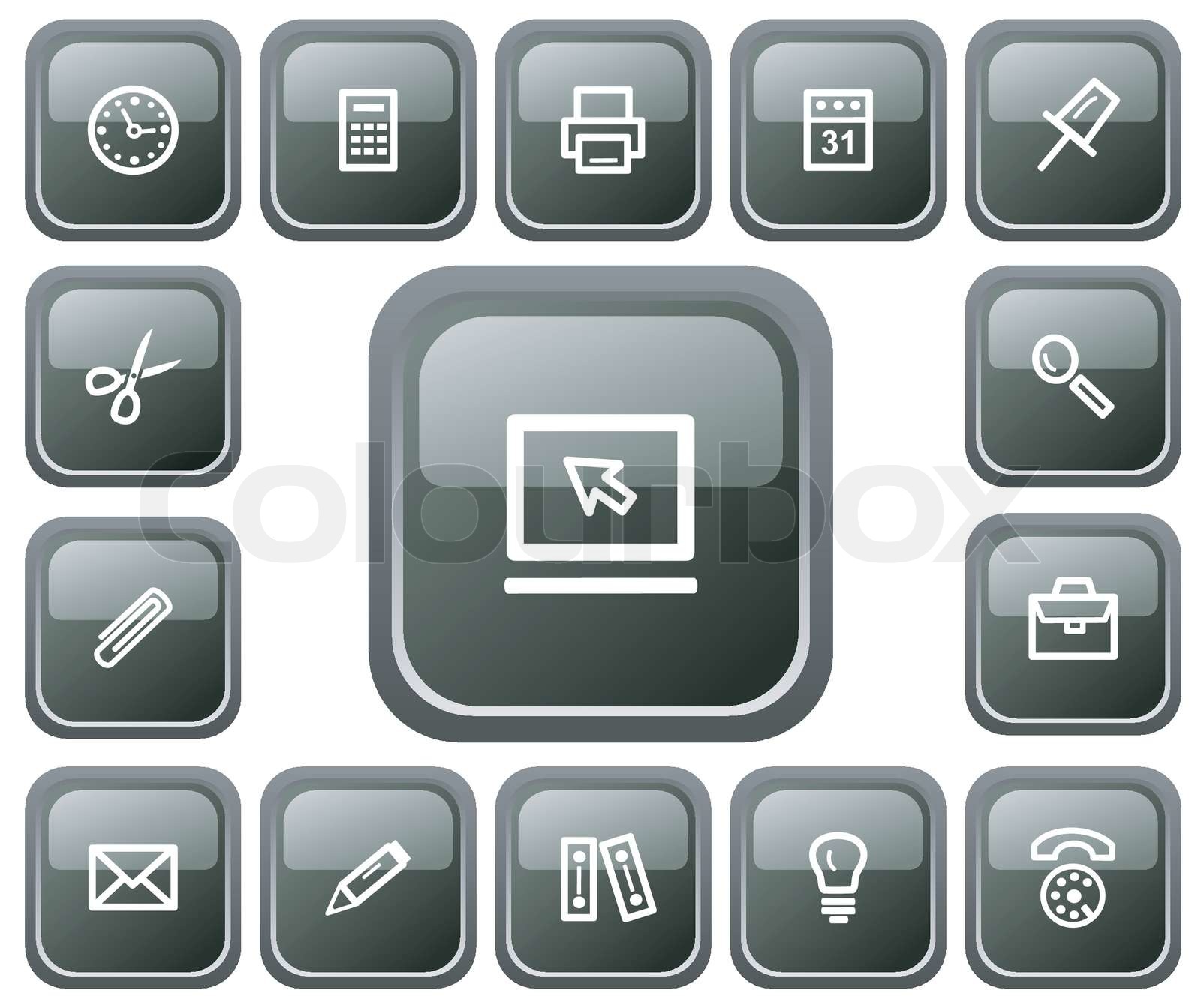 Office button set | Stock vector | Colourbox