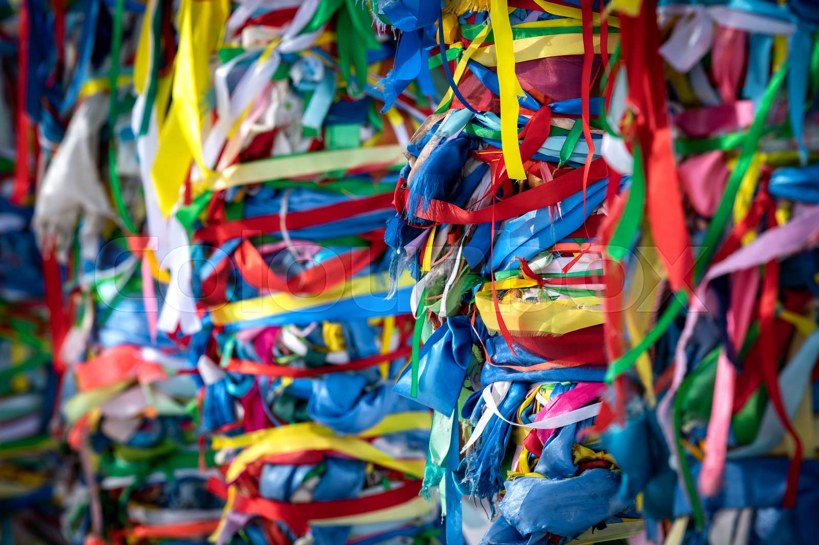 The Buddhist pray on sacred pillars | Stock image | Colourbox