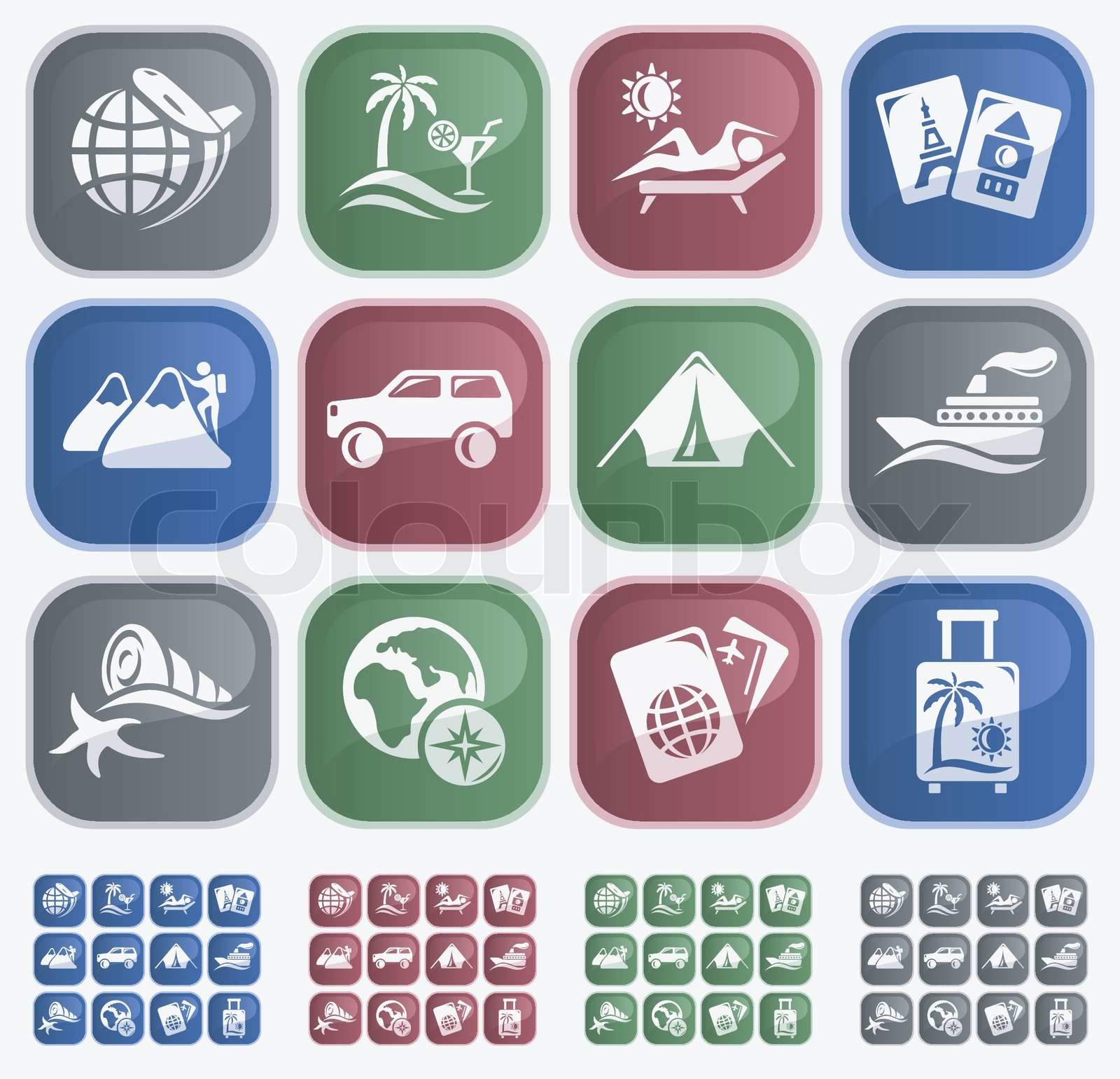 Vacation button set | Stock vector | Colourbox